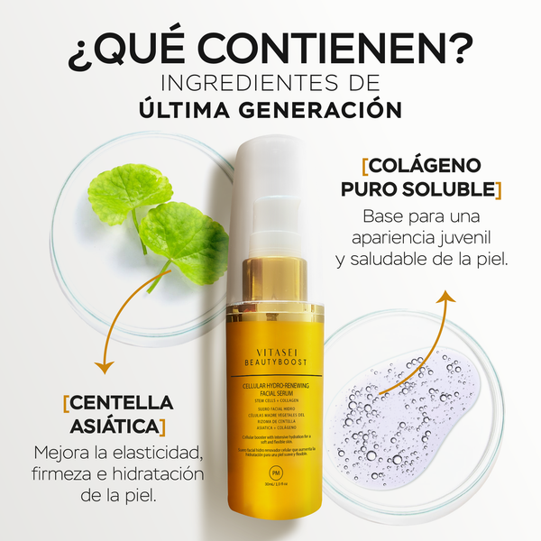 SERUM FACIAL NOCHE HIDRO RENOVADOR CELULAR + COLÁGENO – Beauty Boost