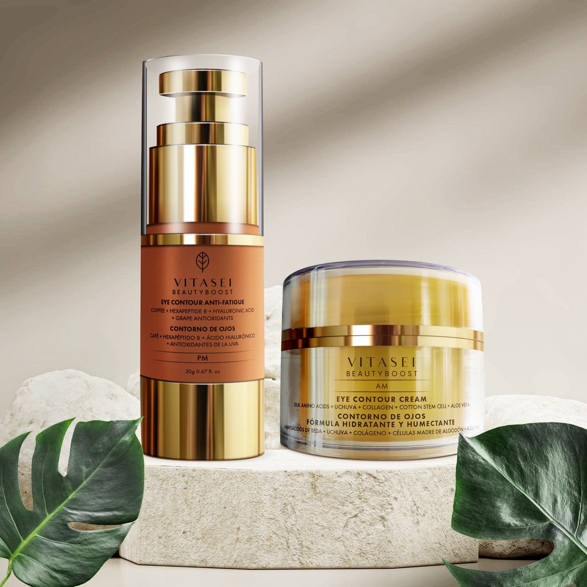 KIT CONTORNOS DE OJOS DíA EFECTO FRÍO Y NOCHE ANTI-FATIGA CON CAFEÍNA ...