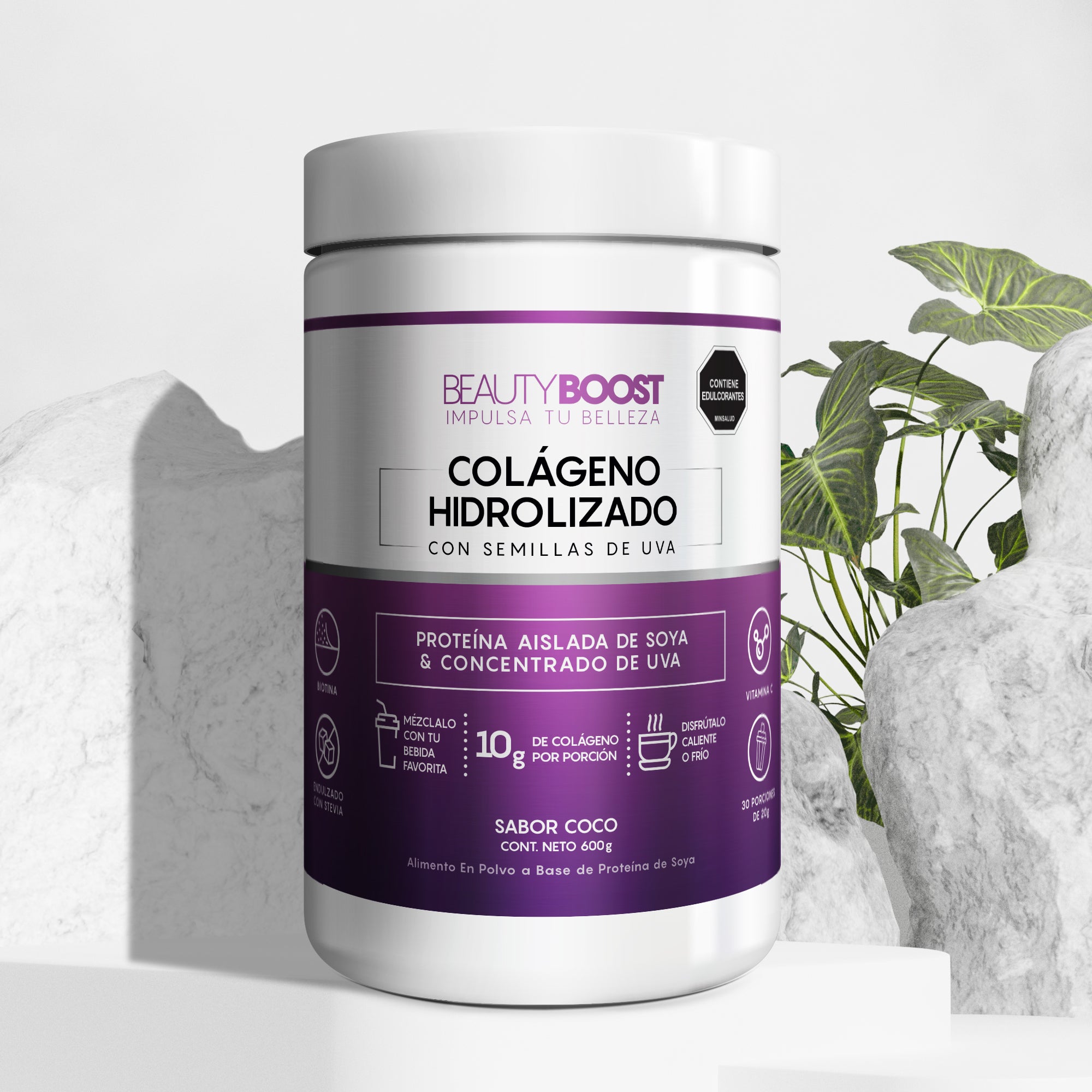 COLÁGENO HIDROLIZADO CON RESVERATROL Y BIOTINA - SABOR COCO – Beauty Boost