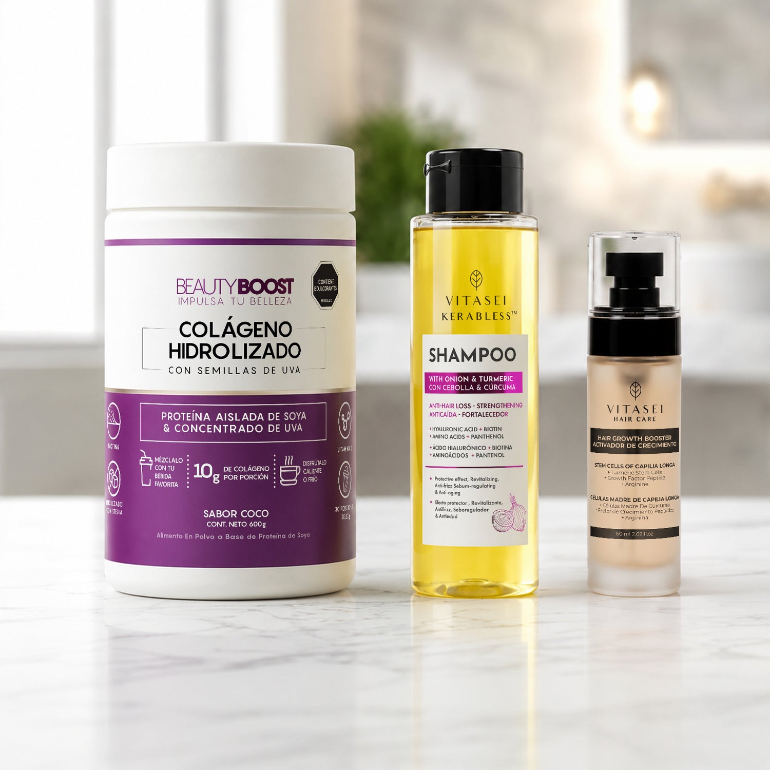 Kit Colágeno con Resveratrol coco + Activador capilar Células Madre ...